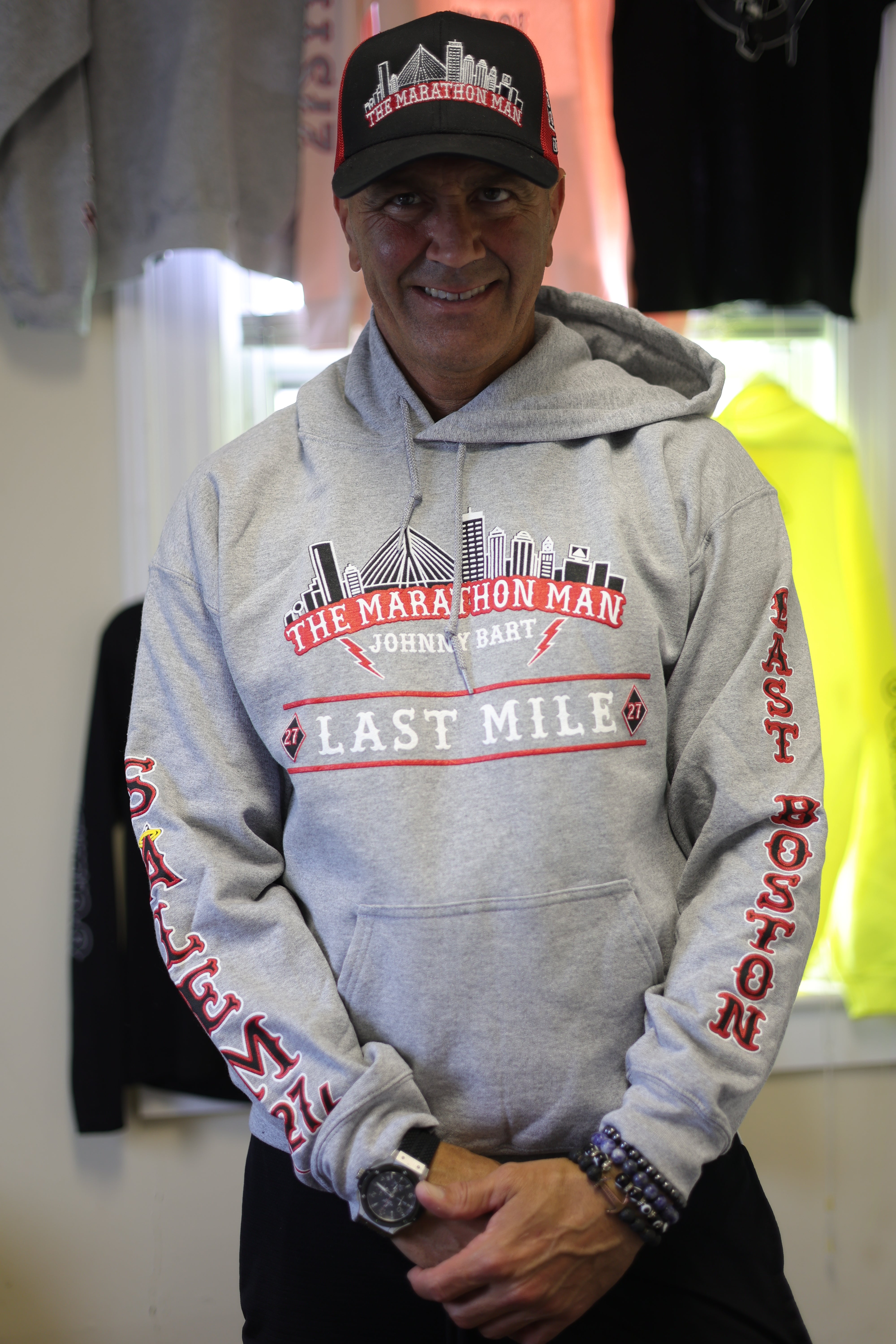 Gray Marathon Man Hoodie – 27str8_Apparel by Johnny Bart.